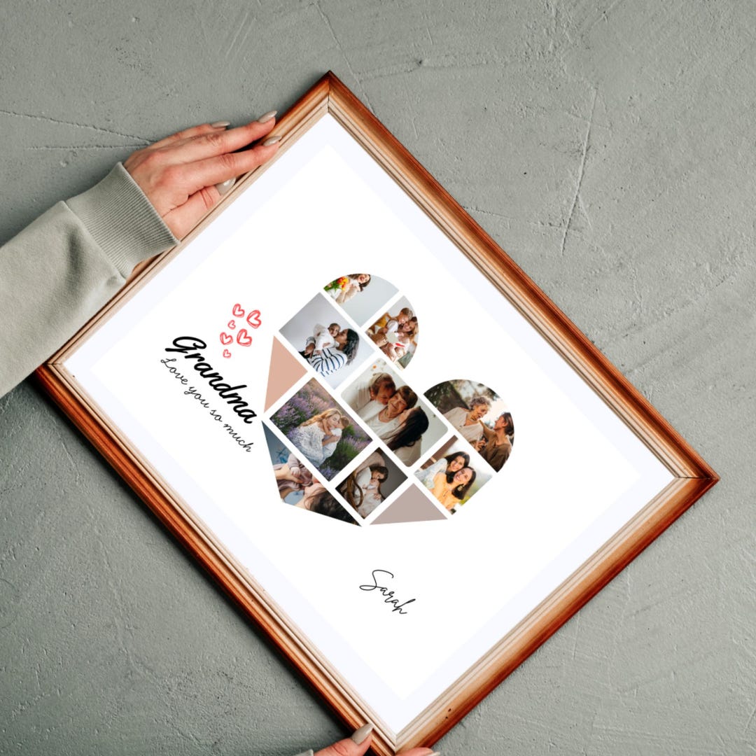 Grandma Photo Collage, Personalized Best Mothers's Day Gift, DIY Moms ...