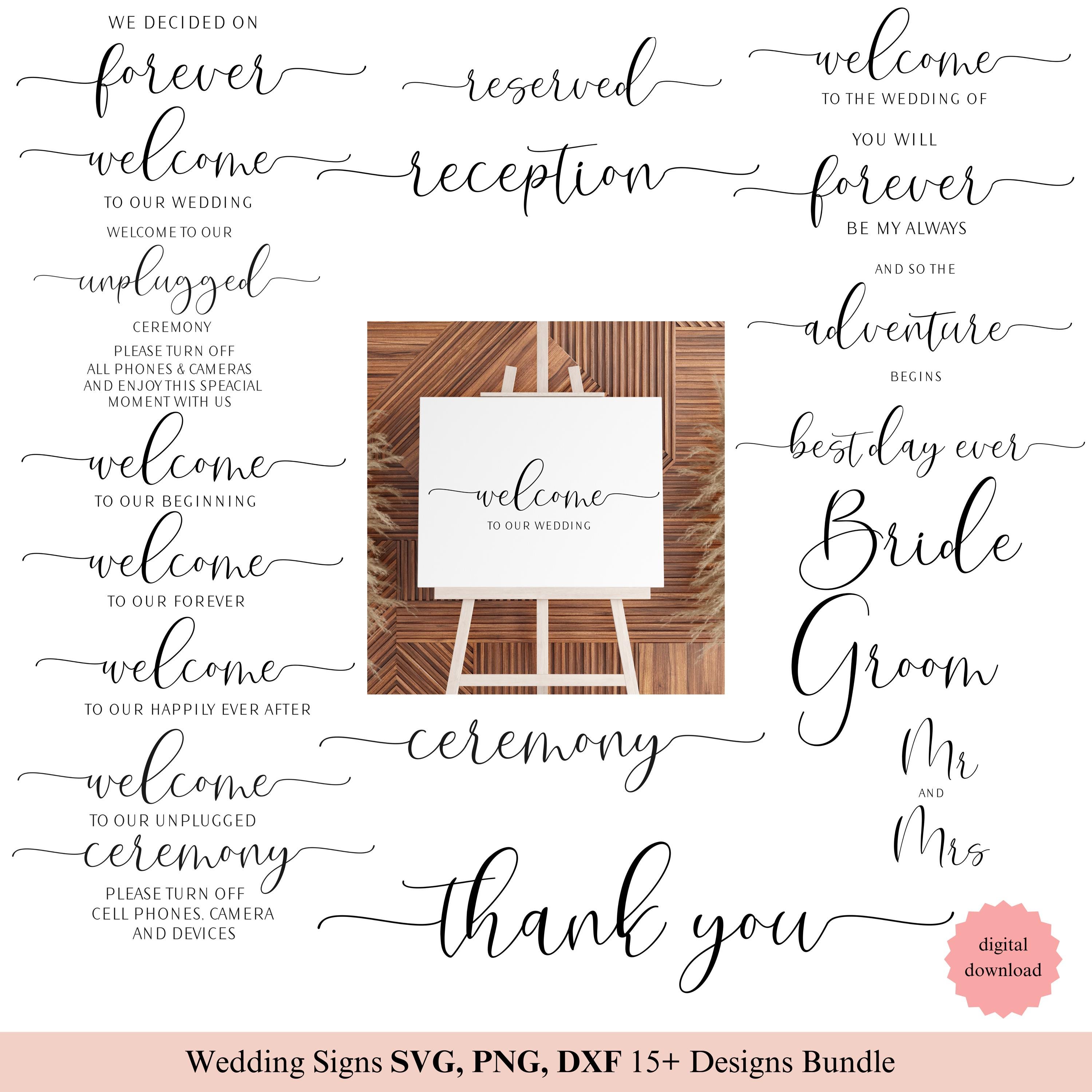 SVG Wedding Signs Svg Bundle Digital Download Welcome Sign Wedding ...