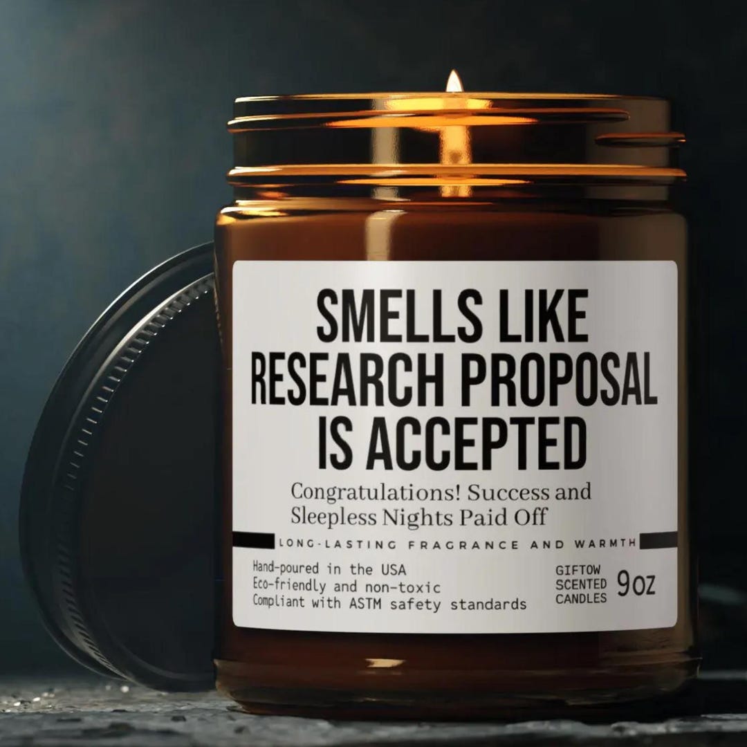 Phd Student Gift Candle: Research Proposal Accepted, Soy Wax - Etsy