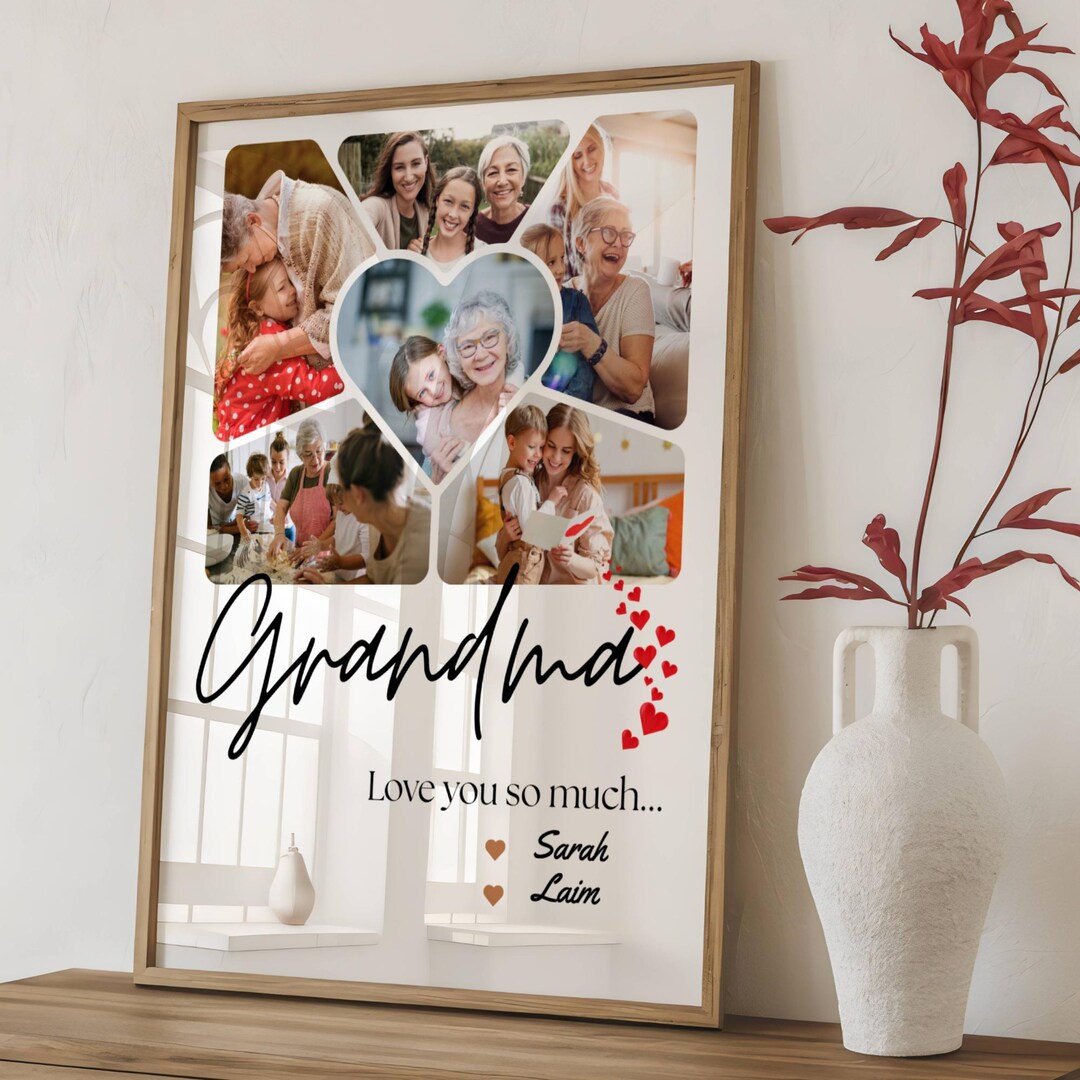 Grandma Photo Gift, Grandma Photo Collage, Personalized Mothers's Day ...