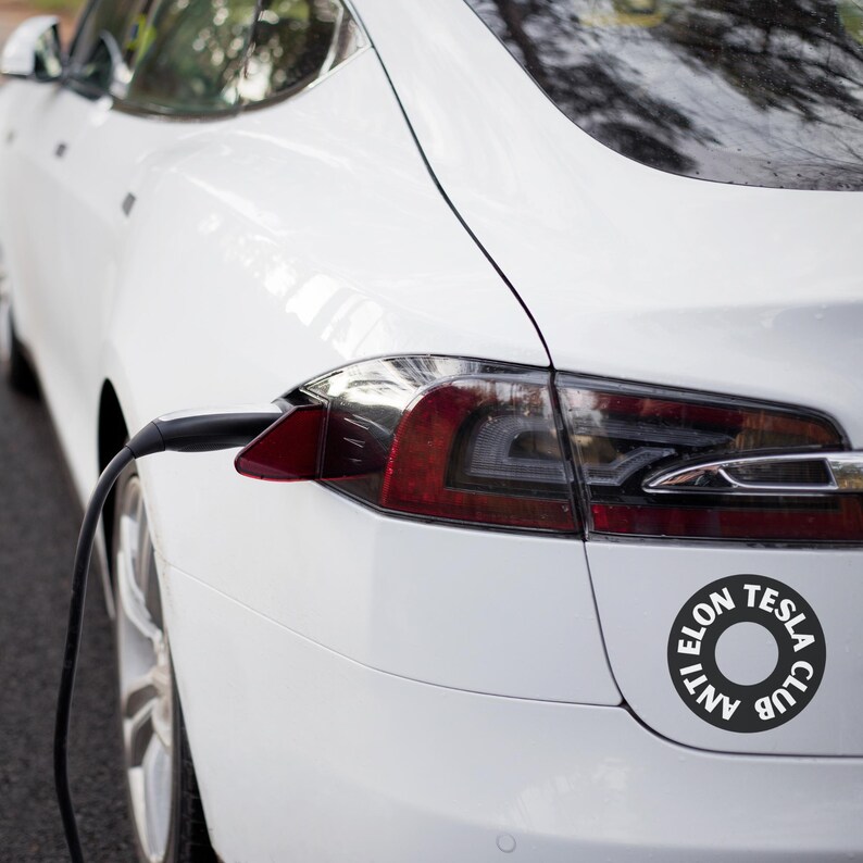 Anti Elon Tesla Club Sticker, Kiss-cut Vinyl Tesla Sticker, Tesla ...