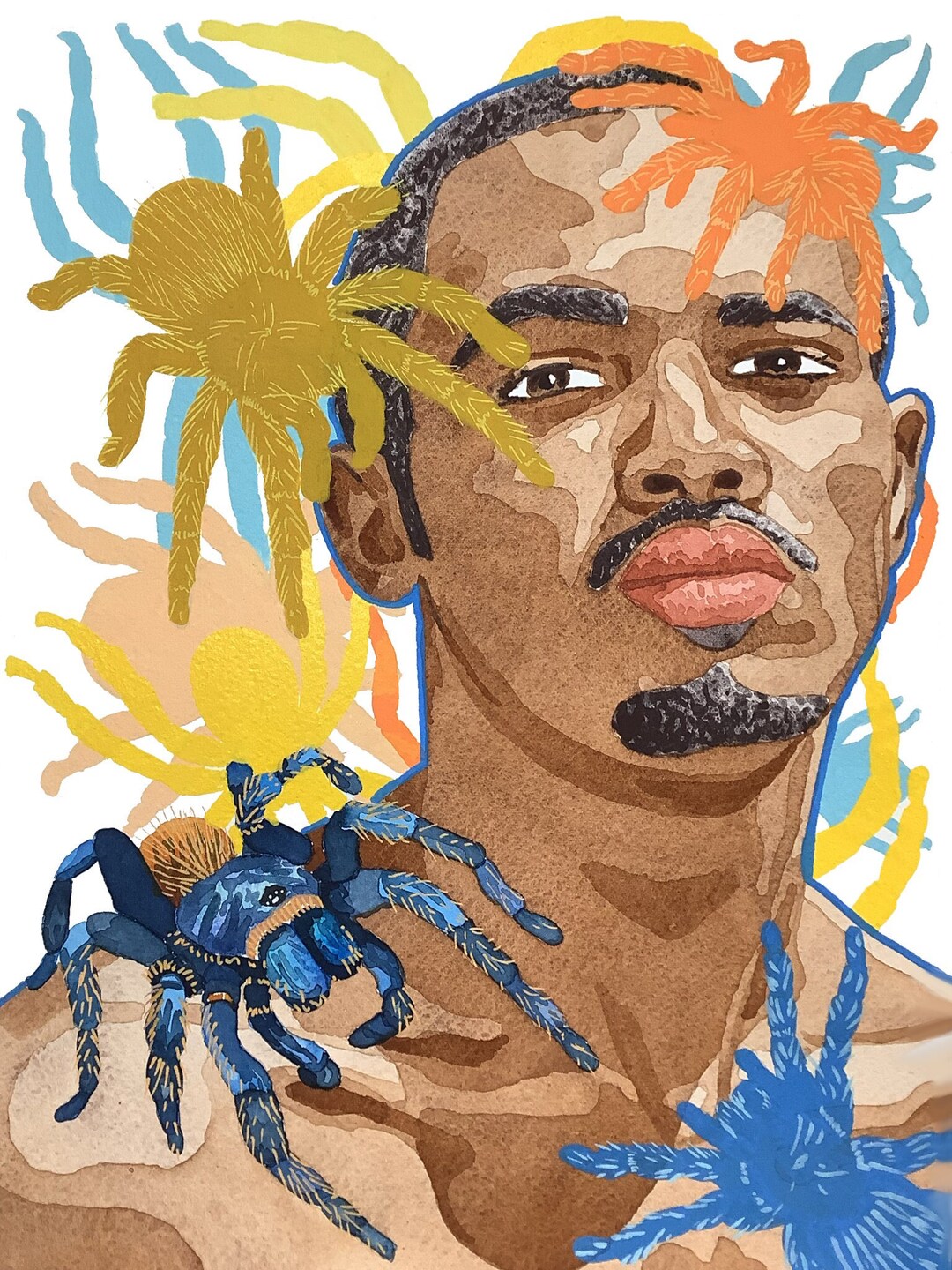 Tarantula Boy. Original Watercolor. 9x12 Inches. - Etsy