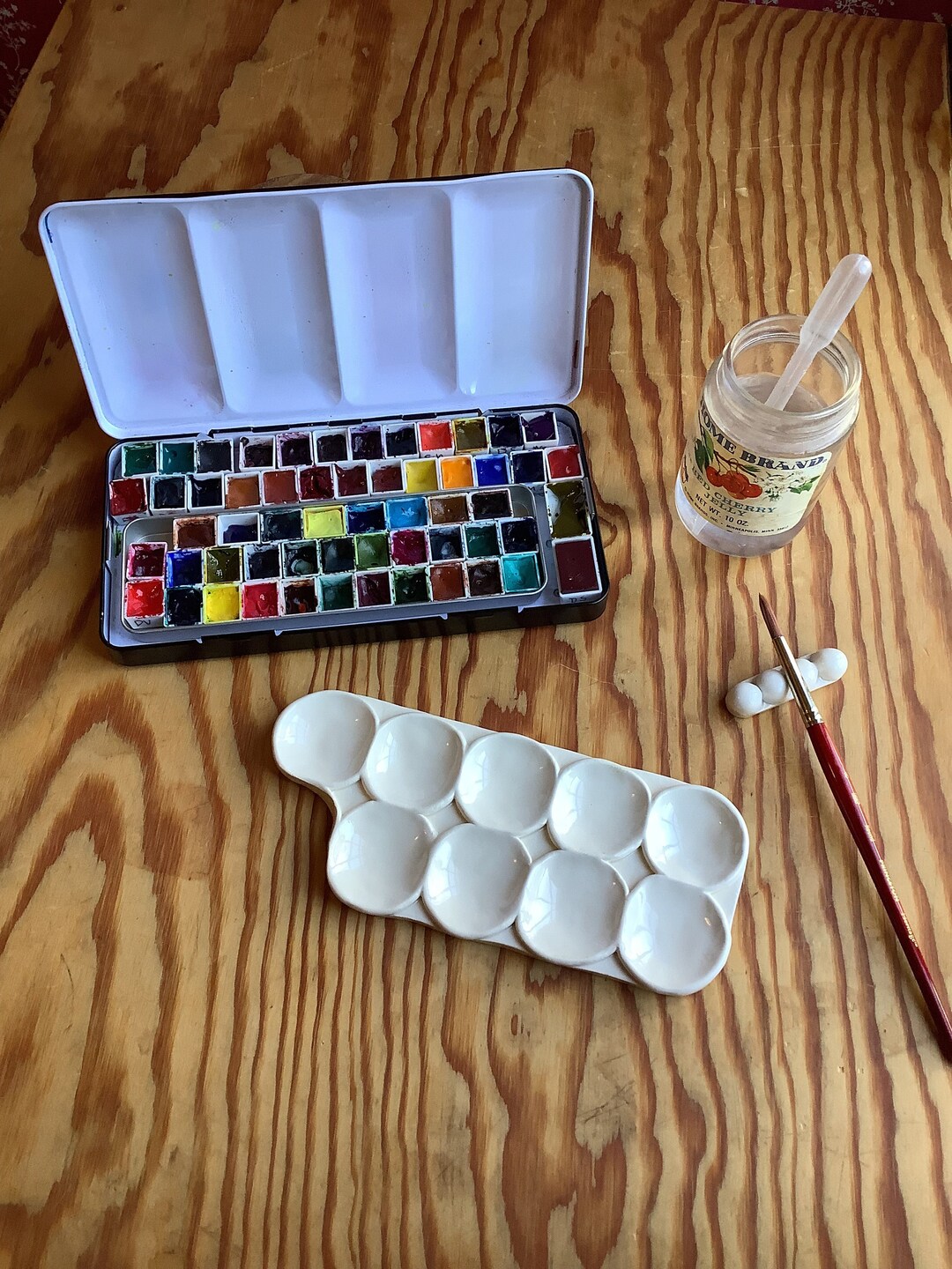 Magic Palette #27. 9 Well Ceramic Mixing Palette. Multi-sized Wells for ...