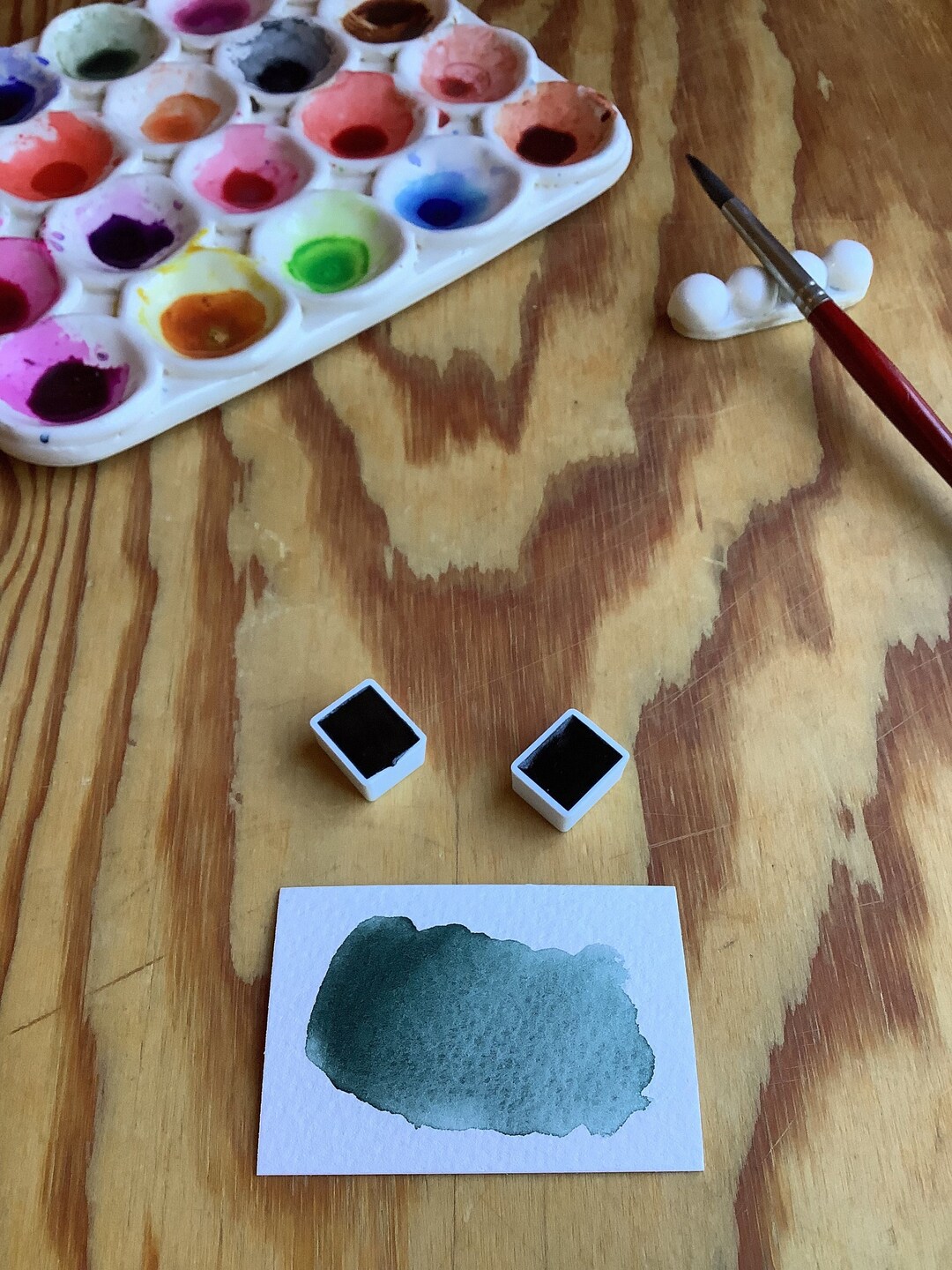 Bloodstone Handmade Watercolor Paint. Half Pans. Genuine Gemstone Paint ...