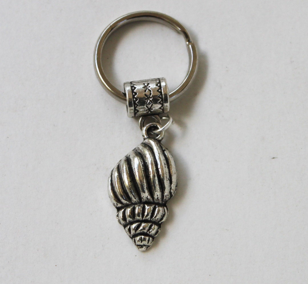 Silver SEA SHELL Key Chain Key Ring Key Holder Key Fob - Etsy
