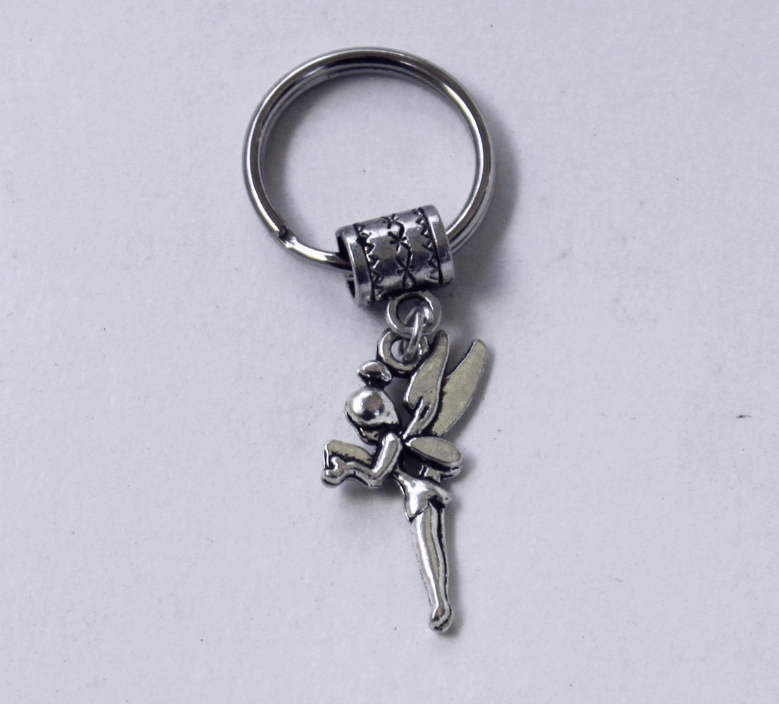 Silver TINKERBELL Fairy Key Chain Key Ring Key Holder Key Fob - Etsy