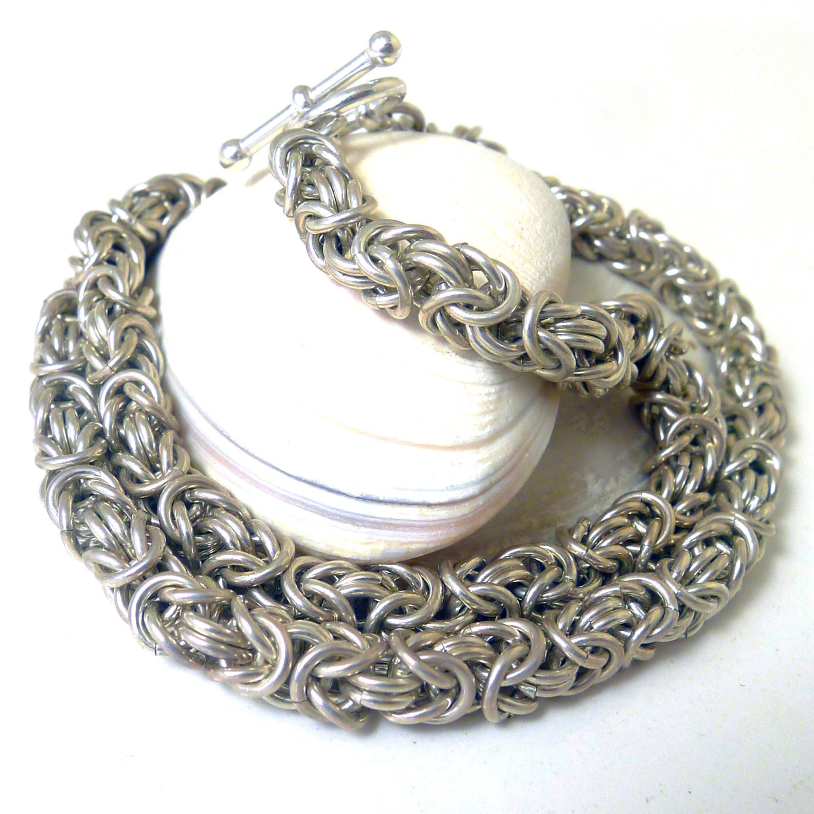 Sterling Silver Byzantine Chainmaille Necklace - Etsy