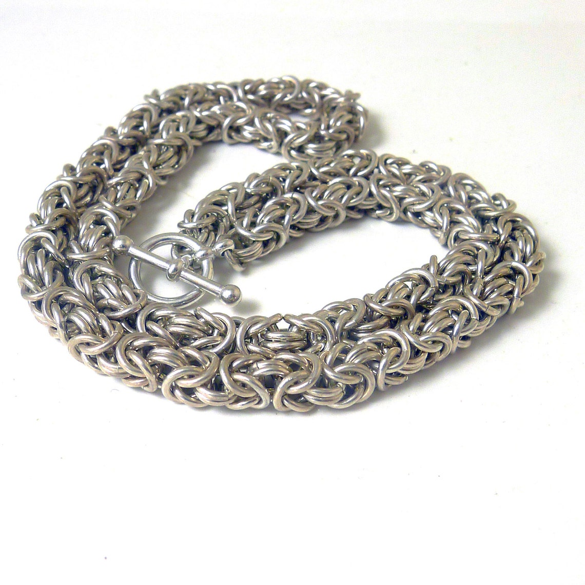 Sterling Silver Byzantine Chainmaille Necklace - Etsy