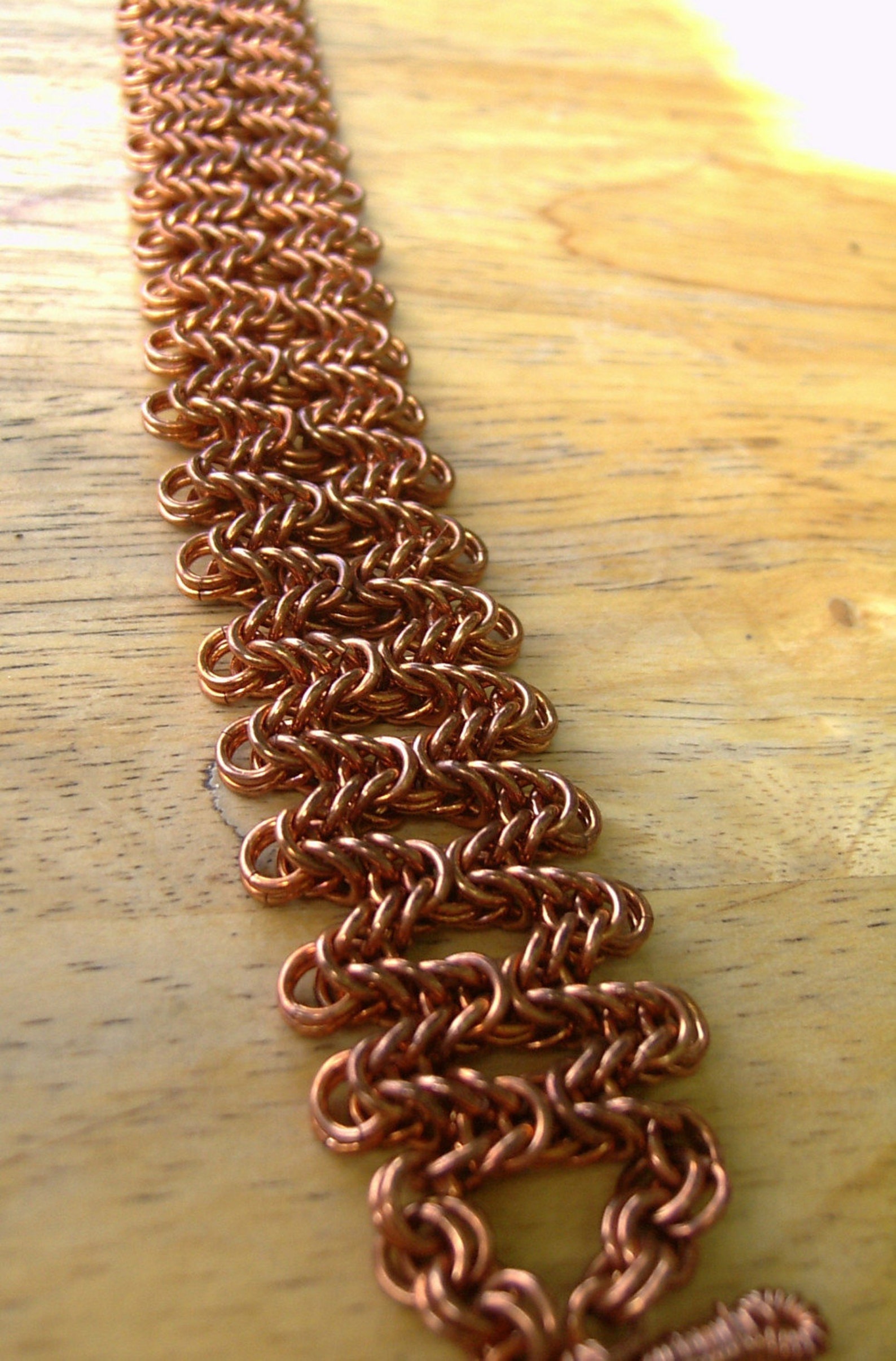 Copper Byzantine Waves Chainmaille Bracelet - Etsy