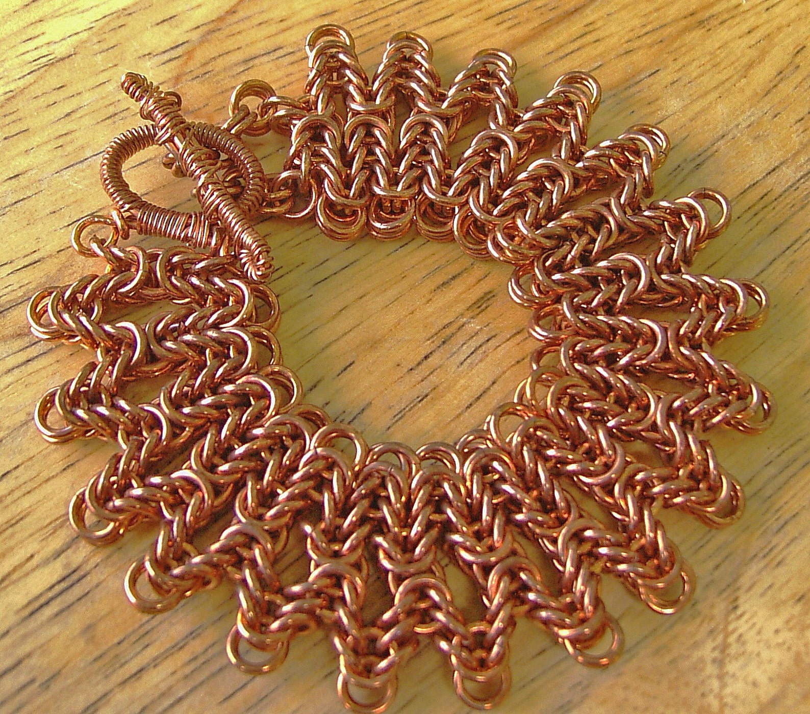 Copper Byzantine Waves Chainmaille Bracelet - Etsy