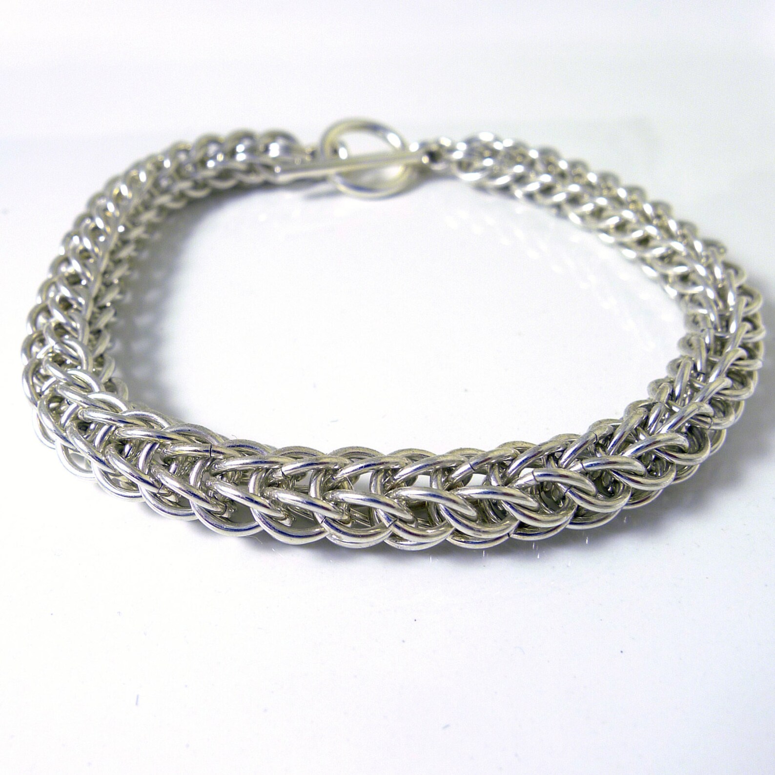Sterling Silver Full Persian Chainmaille Bracelet - Etsy