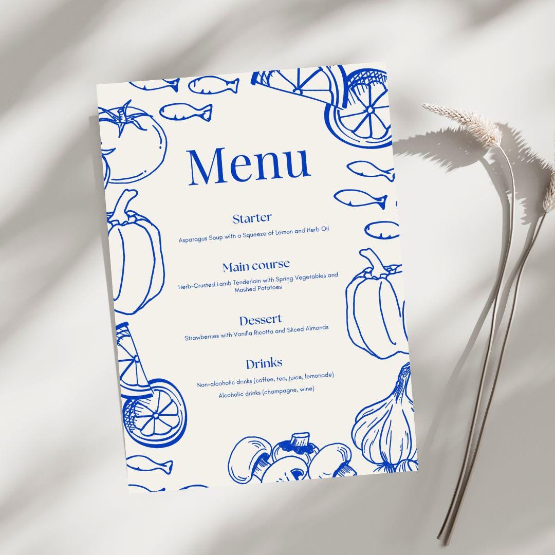 Vegetable Menu - Template - Instant Download - Customizable - Print at ...