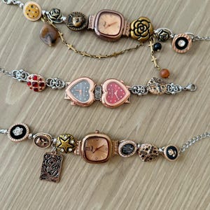 Vintage Button Watch Bracelet,boho Chic Watch Face Bracelet,handcrafted ...