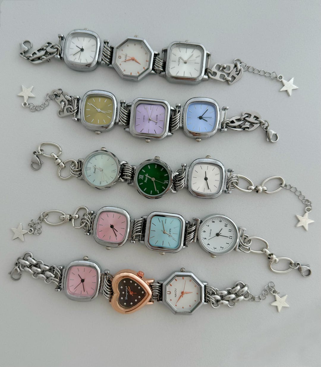 Three Watch Face Bracelet,punk Watch Bracelet,grunge Bracelet Sliver ...
