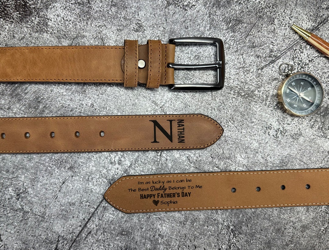 Father's Day Leather Belt, Customized Belt for Him, Personalized Belt ...