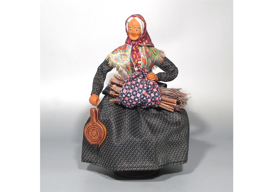 Vintage French Terracotta Dressed Santon From Provence Woman With ...