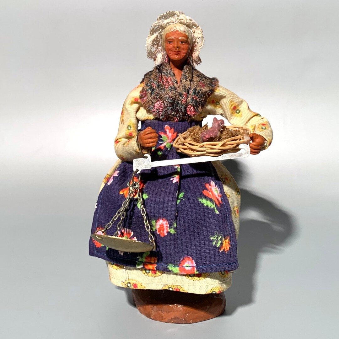 Vintage French Provence Terracotta Dressed Santon Fishmonger With Scale ...