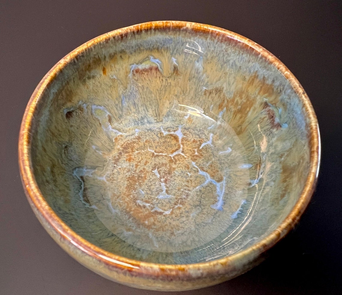 Handmade Ceramic Bowl, Tortoise Pattern Glaze, Key Bowl, Pottery, Wheel ...