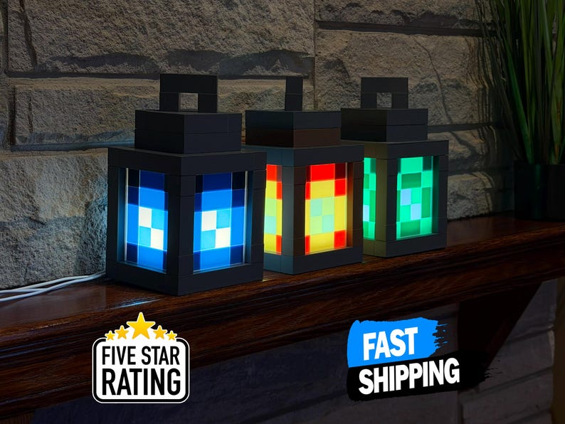 Minecraft Lantern RGB Lamp – USB Powered Pixel Gaming Light - Etsy