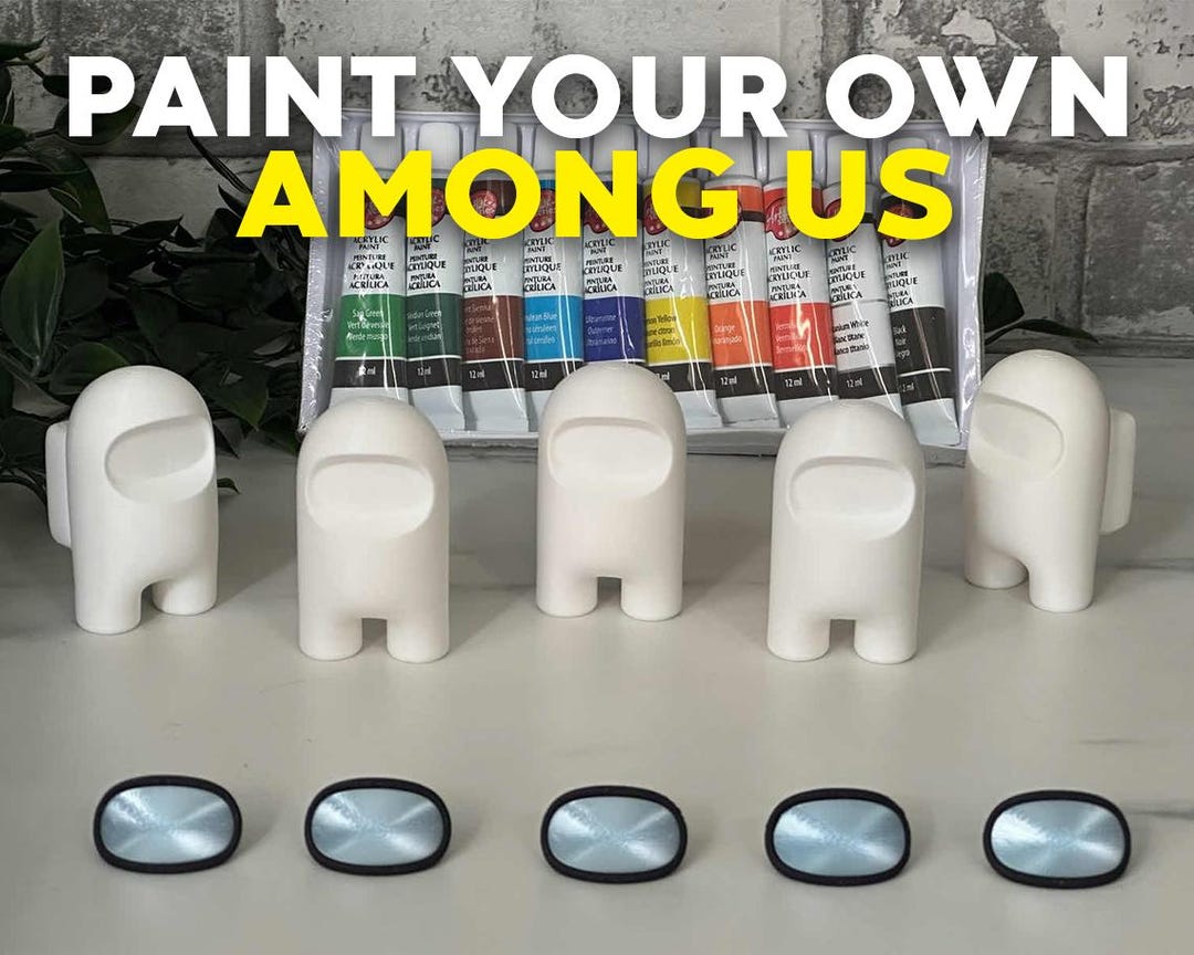 Among Us Set of 5 Paint Your Own Crewmates | Among Us Crewmate Figure ...