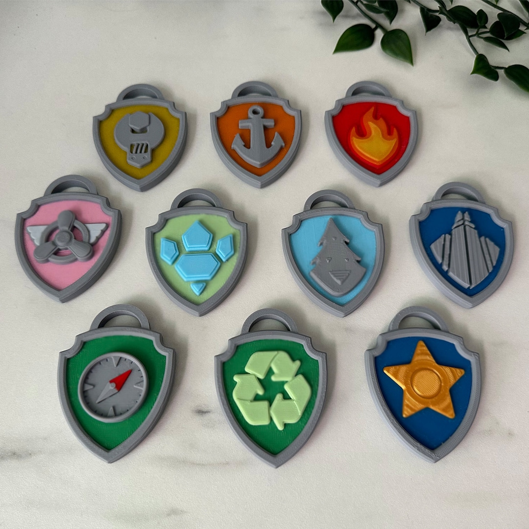 Patrol Badges | Dog Cartoon Badges | Birthday Cake Topper | Paw Badge ...