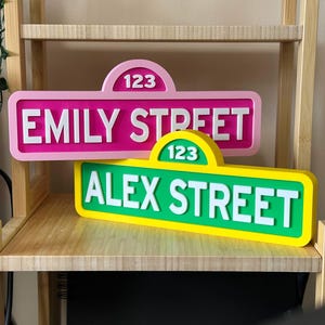 Personalized Sesame Street Sign Birthday Party Decor | Custom Name Elmo ...