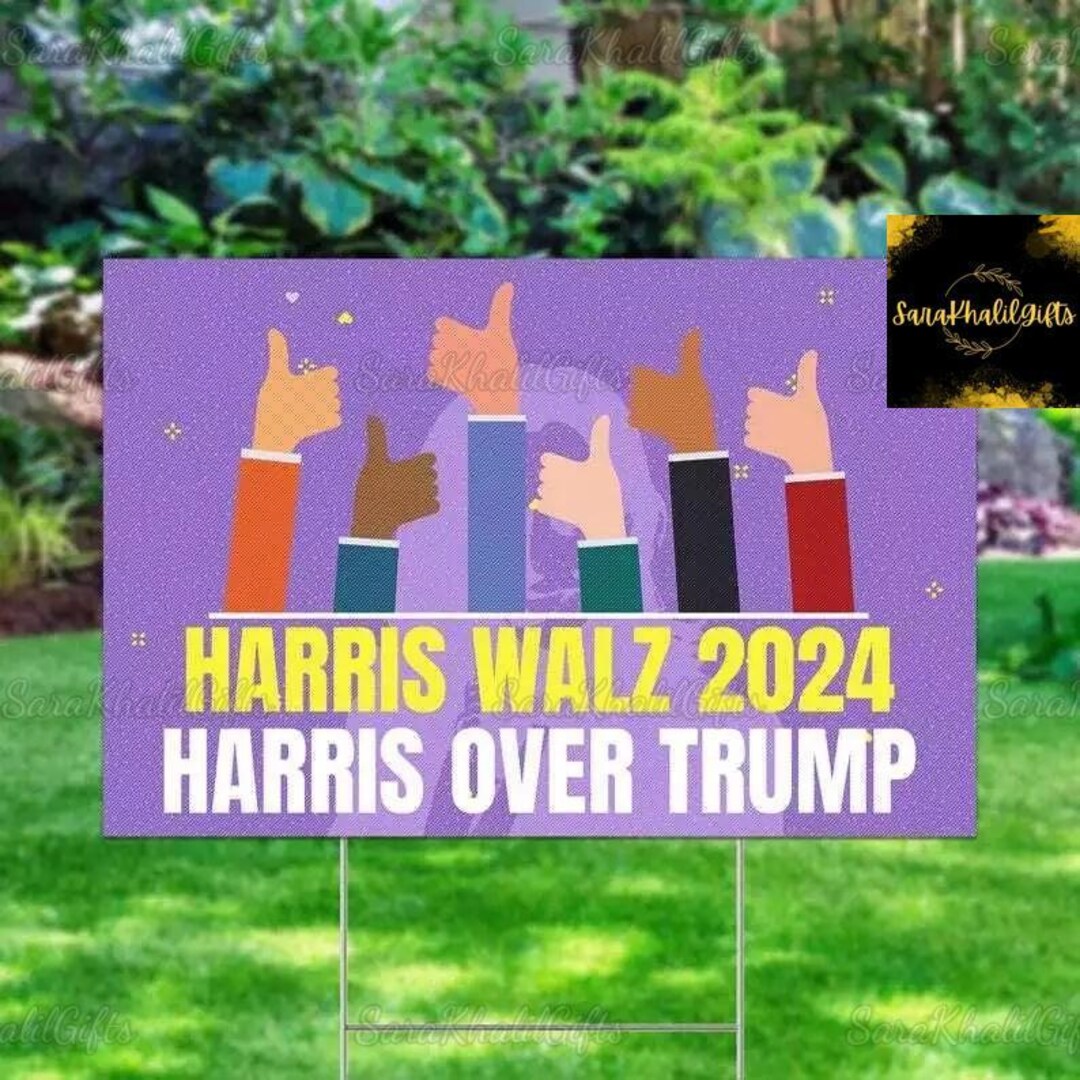 Kamala Harris Yard Sign, Harris Walz 2024 Lawn Sign, Democrat Lawn Sign ...