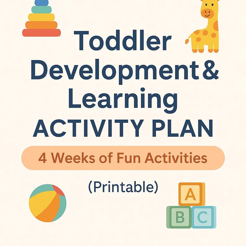 4-week Toddler Activity Plan for Learning & Fun – Printable PDF for ...