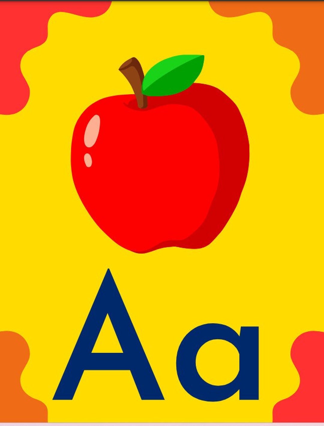 Colorful Illustrative ABC Flash Cards (2) - Etsy