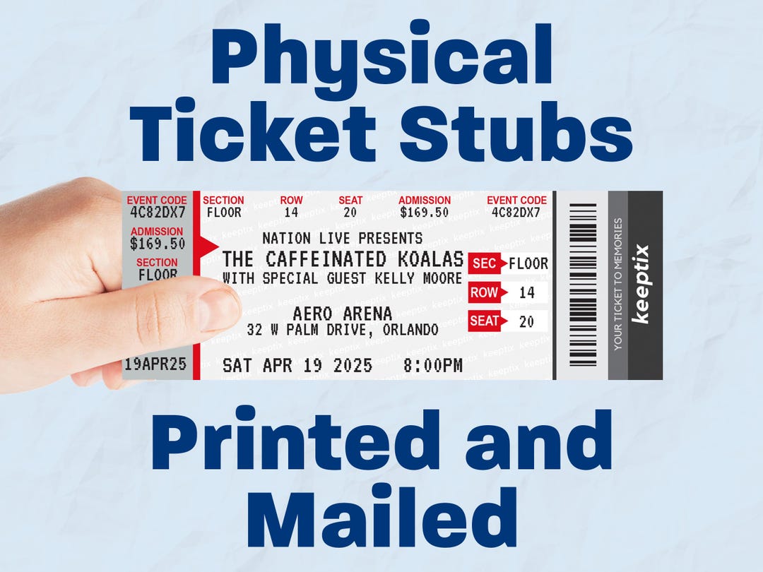 Physical, Personalized Concert Ticket Stubs - Printed and Mailed - Etsy