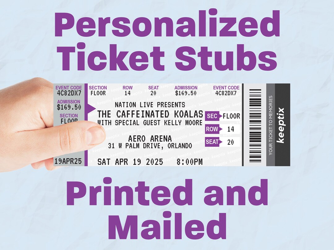 Physical, Printed Concert Ticket Stubs for Gifts & Memories - Etsy