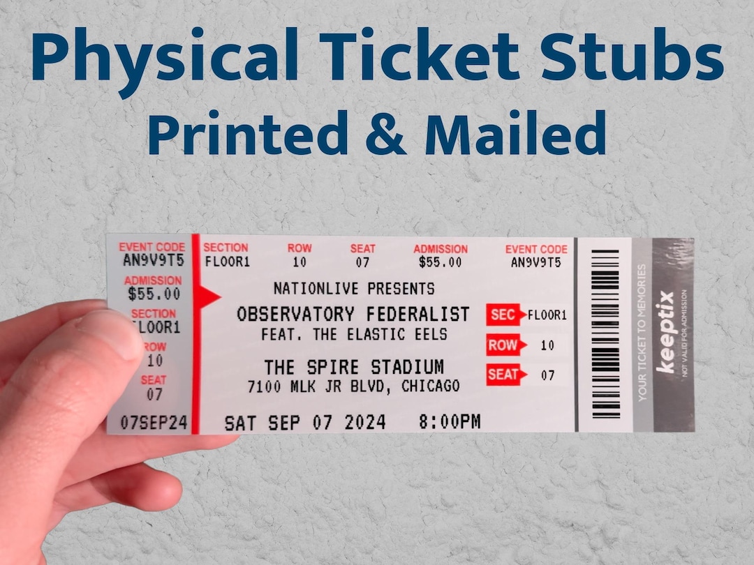 Personalized, Printed & Laminated Concert Ticket Stubs - Etsy