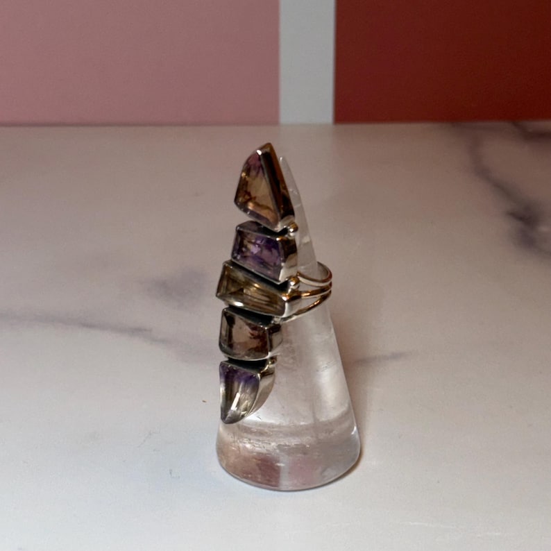 Ametrine Sterling Silver Ring: Multi-stone Design - Etsy