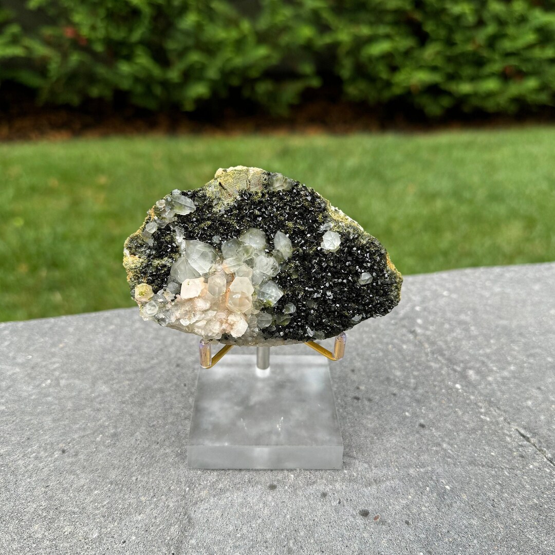 Forest Epidote With Quartz Specimen: Raw Green Crystal Cluster From ...