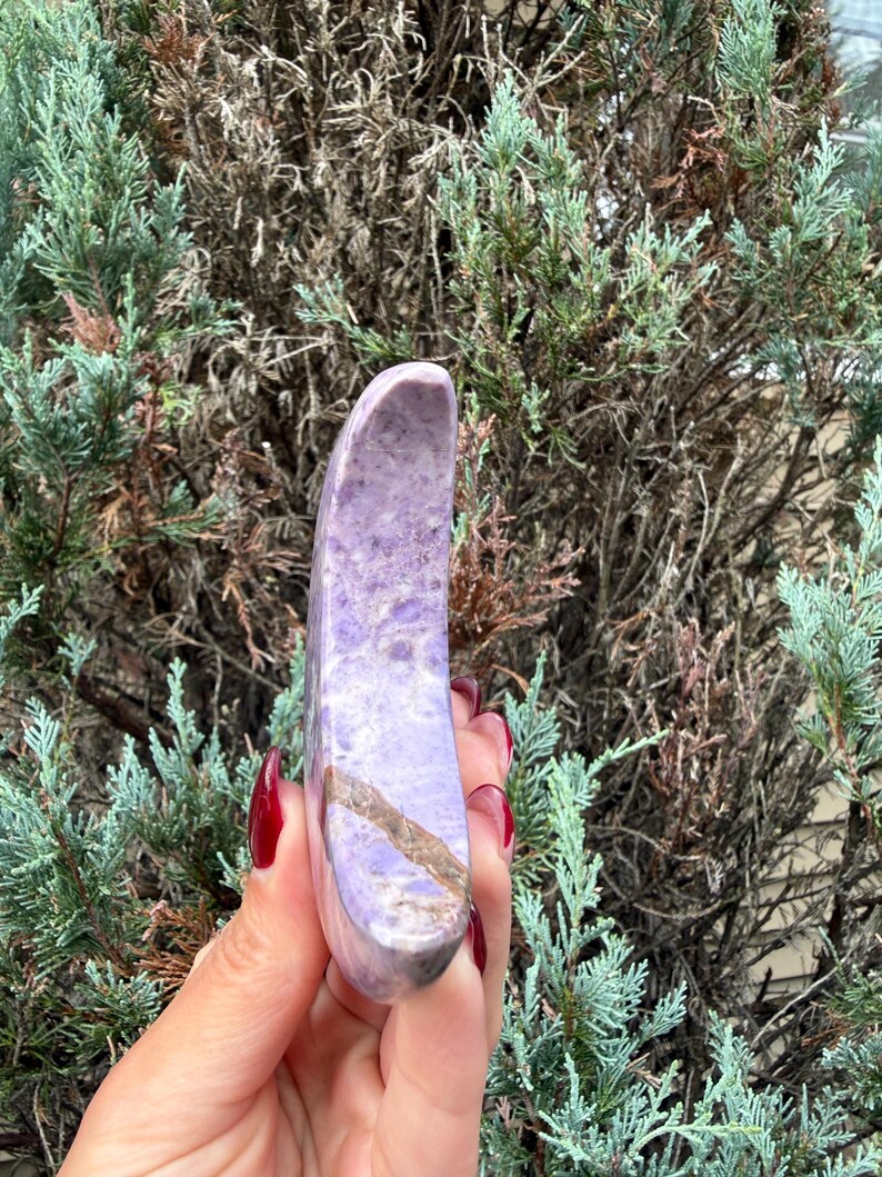 Turkish Purple Jade Self-standing Moon Crystal • Unique Lunar Carving ...