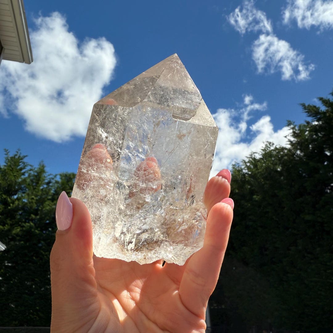 Rutilated Quartz Crystal Point: Silver Rutile, Healing Stone, Spiritual ...