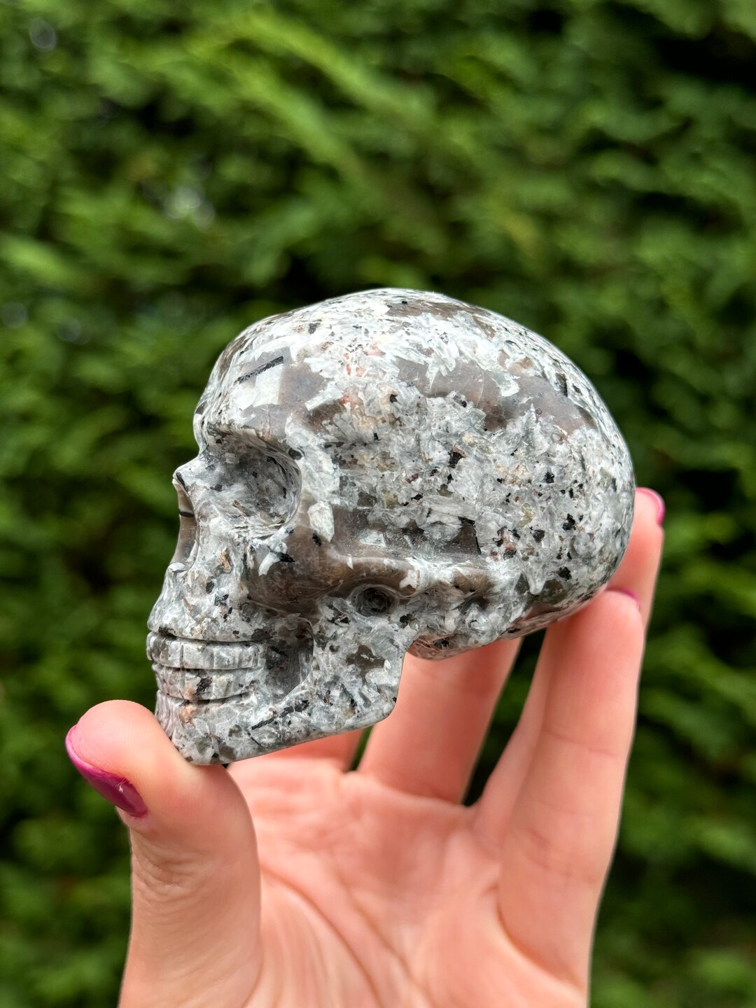 Natural 3" Yooperlite Crystal Hand Carved Skull Carving, UV Reactive ...
