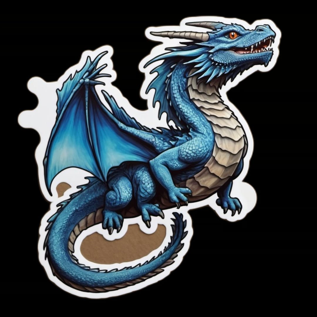 Blue Water Dragon Sticker Laptop Decals Water Bottle Decals - Etsy