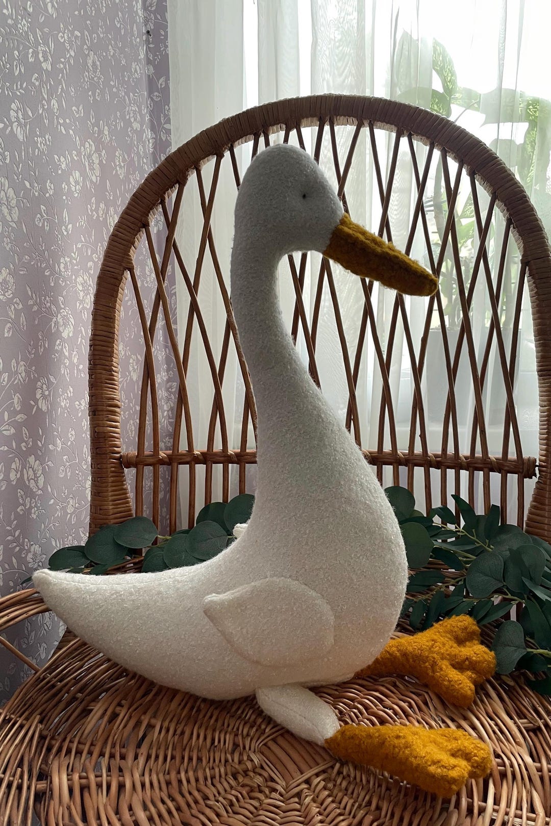 Textile Goose, Boucle Fabric, Milk Color, Interior Toy, Handmade Decor ...