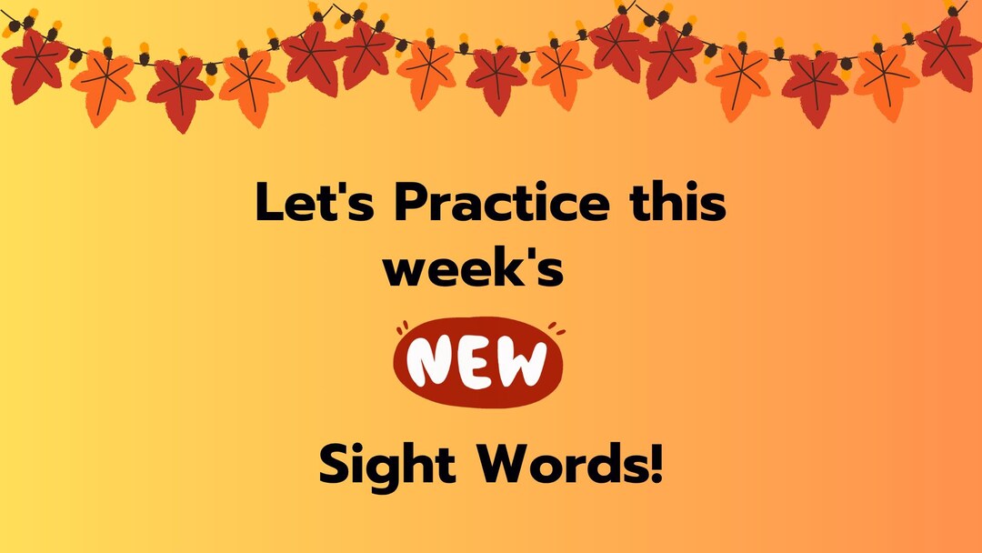 Fun Interactive Dolch Word Presentation Practice-—fall EDITION - Etsy