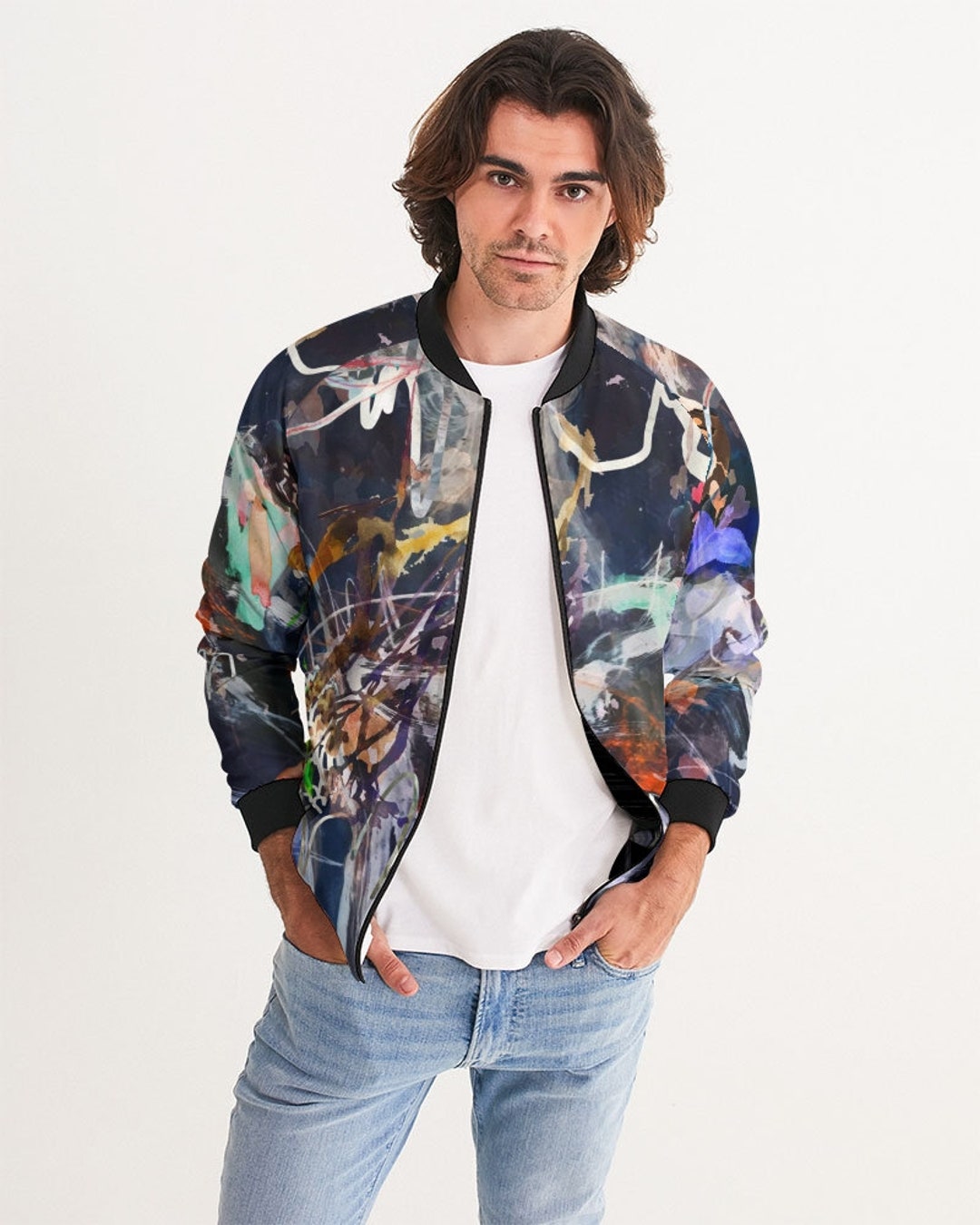 Men's Bomber Jacket Contemporary Abstract Design - Etsy