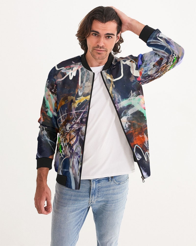 Men's Bomber Jacket Contemporary Abstract Design - Etsy