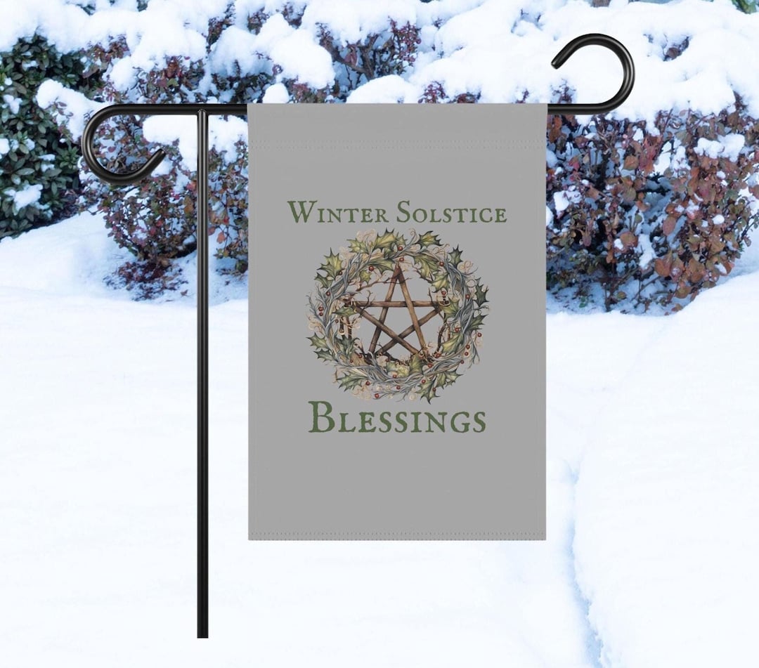Winter Solstice Blessings Garden Flag House Banner, Yule Decor, Pagan ...
