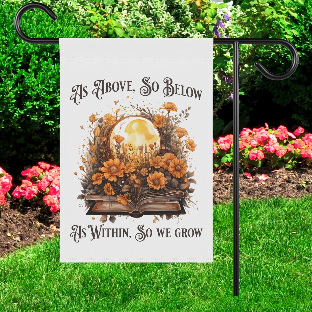Full Moon Garden Flag, as Above so Below House Flag, Sunflower Outdoor ...