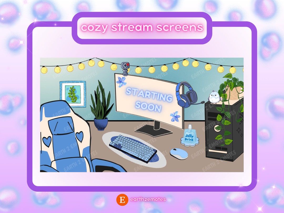 Animated Twitch Screens - Cozy Blue Screens - Stream Starting, Be Right ...