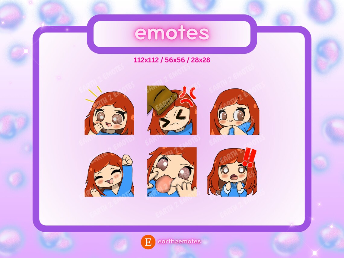 Twitch Emotes - Red, Red/ginger Hair, Twitch Girl Emotes - Etsy
