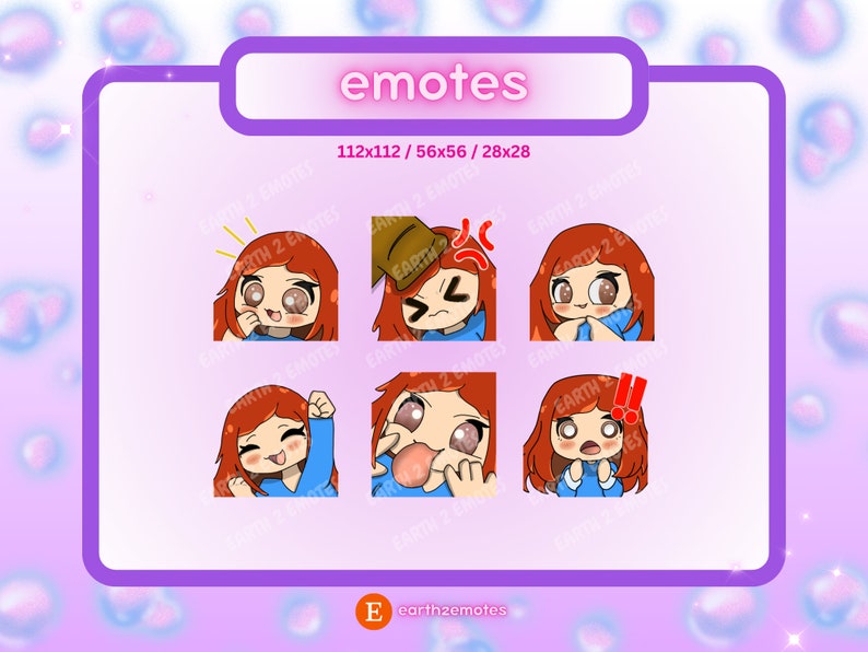 Twitch Emotes - Red, Red/ginger Hair, Twitch Girl Emotes - Etsy