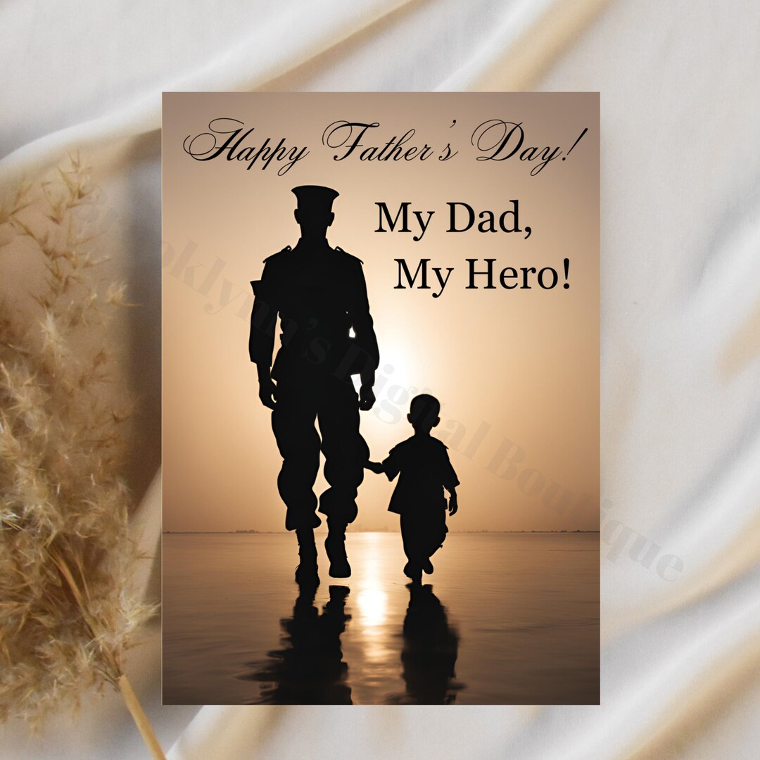 Military Father's Day Printable Card, Digital Download, Unique Soldier ...