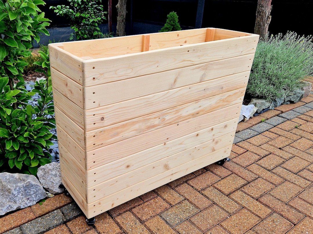 Handmade Wooden Planter Box: Custom Size, Restaurant Display, Optional ...