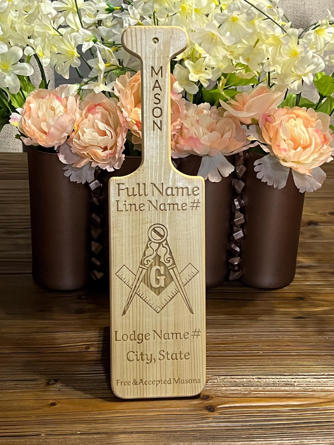 Masonic Mason Custom Wooden Paddle - Etsy